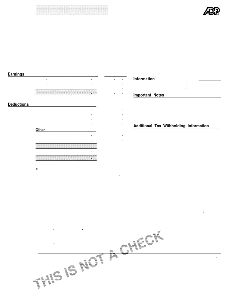 Earnings Statement: Non-Negotiable | PDF | Payroll | Taxation