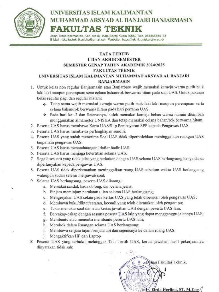 Tata Tertib Uas | PDF