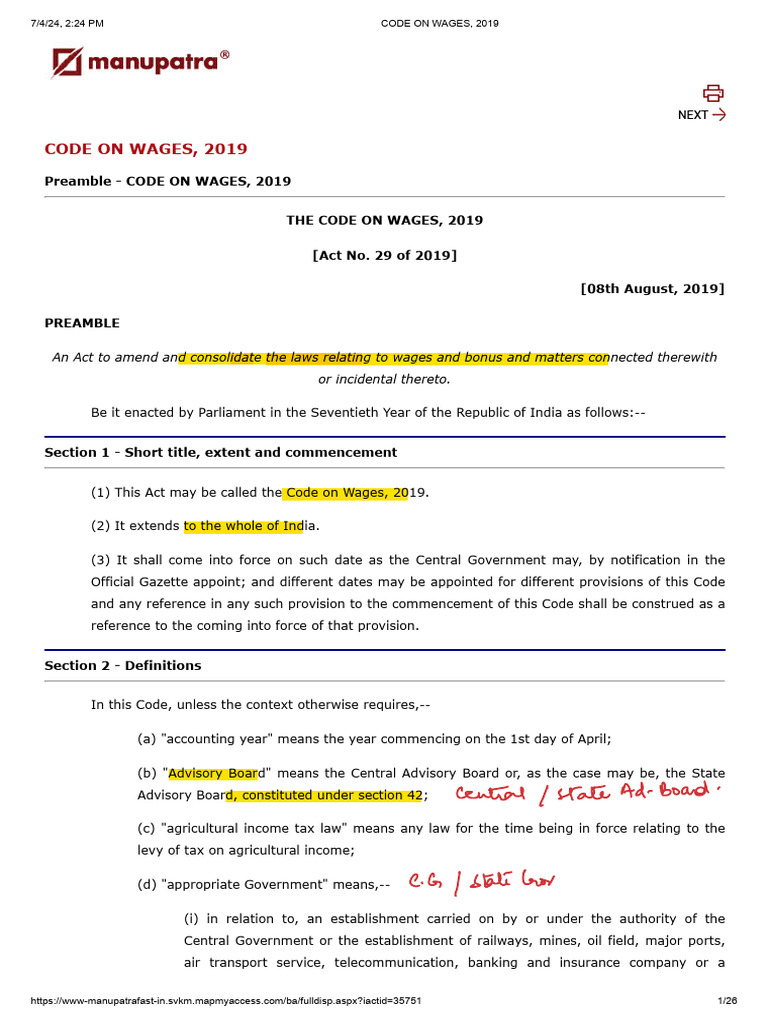 Code on Wages, 2019 Overview | PDF | Cost Of Living | Employment