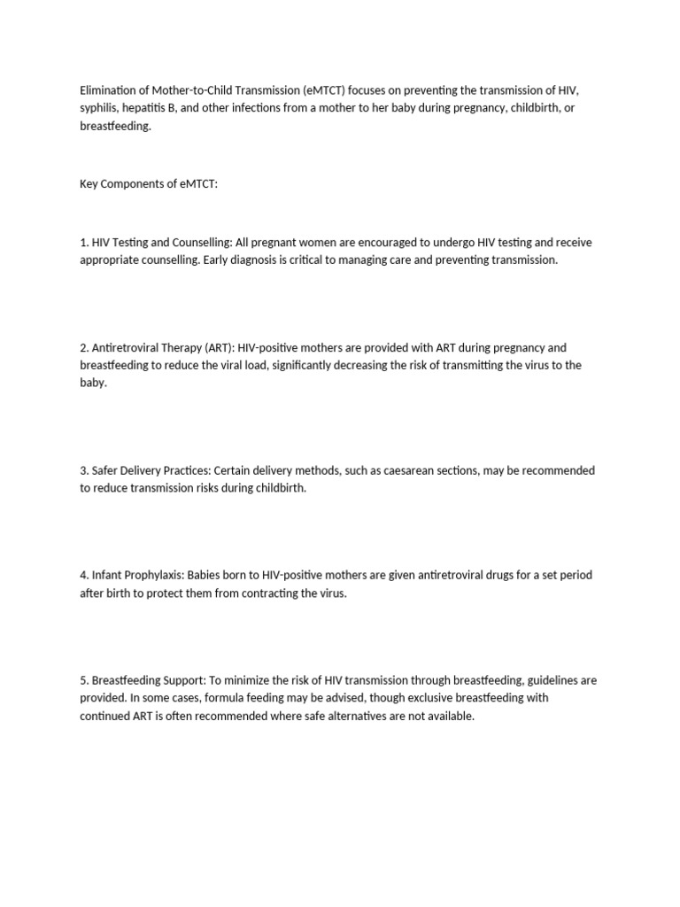 eMTCT Guidelines for HIV Prevention 2023 | PDF