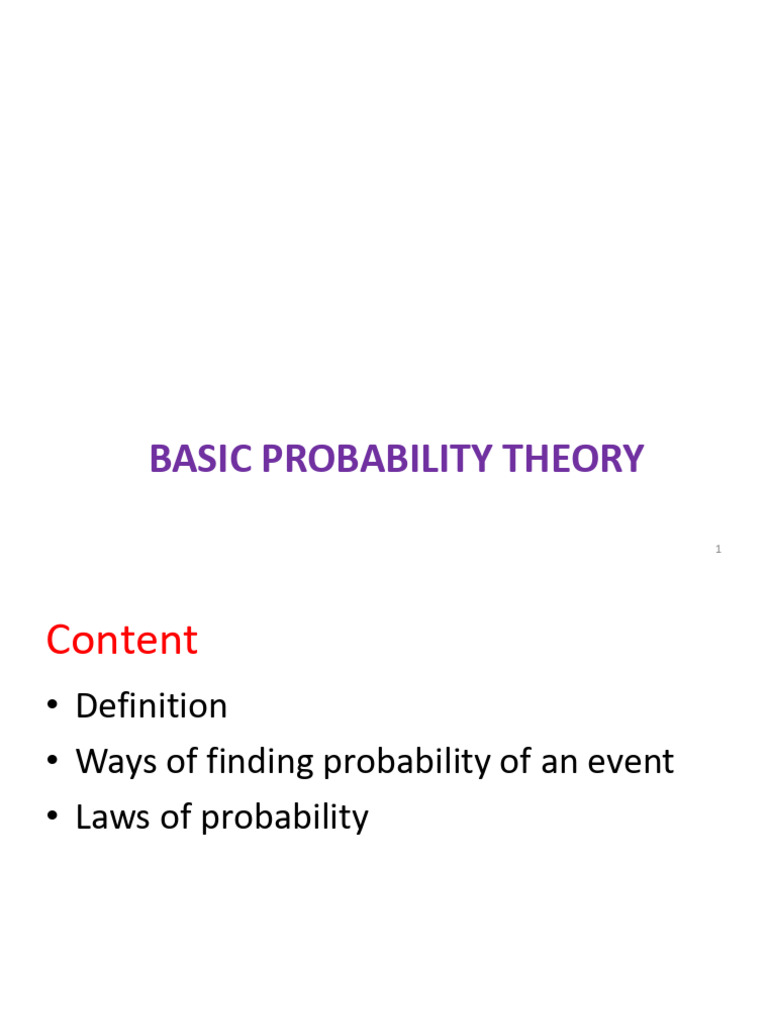 BASIC PROBABILITY THEORY 19 (3) | PDF | Probability | Probability Theory