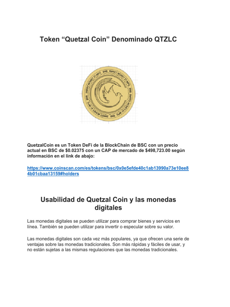 Quetzal Coin | PDF | Criptomoneda | Red mundial