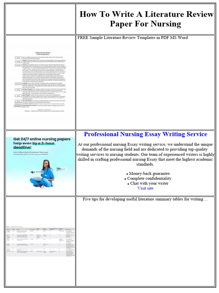 How To Write A Literature Review Paper For Nursing | PDF | Audit | Essays