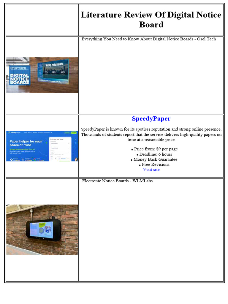 Literature Review of Digital Notice Board | PDF | International Financial Reporting Standards ...