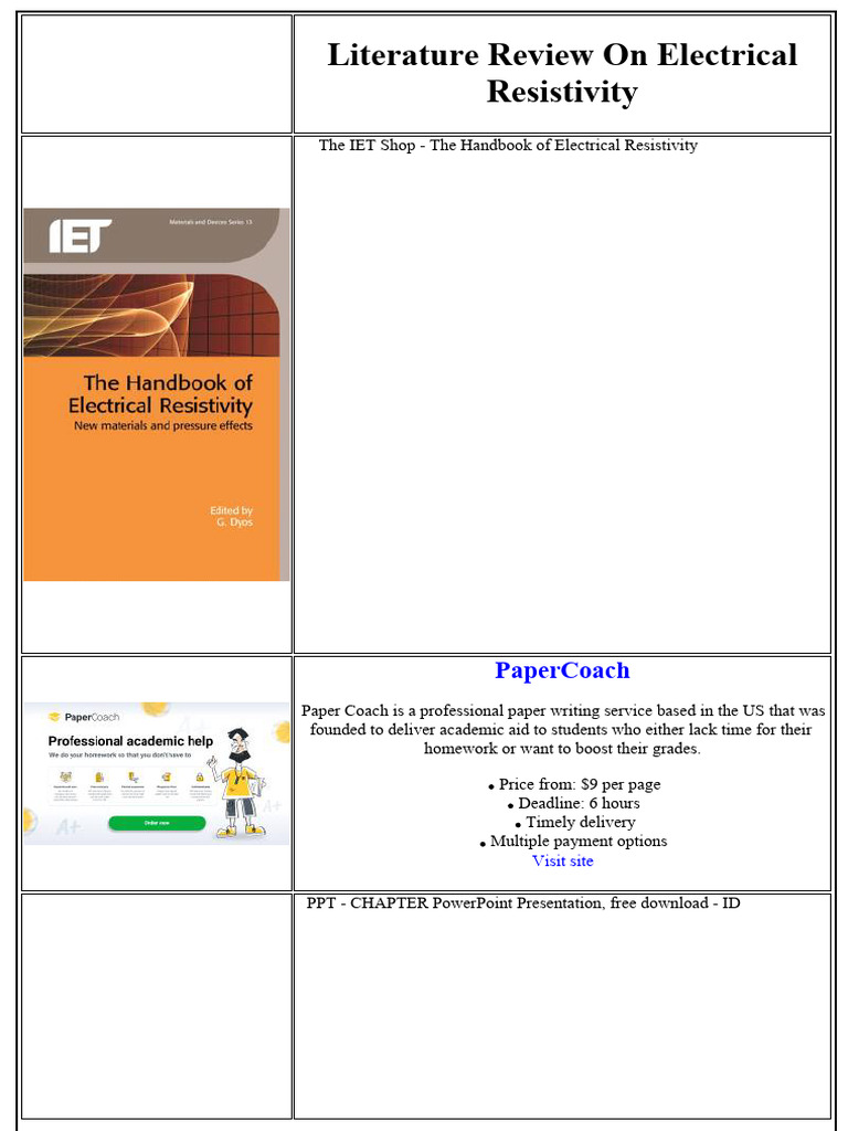Literature Review On Electrical Resistivity | PDF | Postpartum Depression | Major Depressive ...