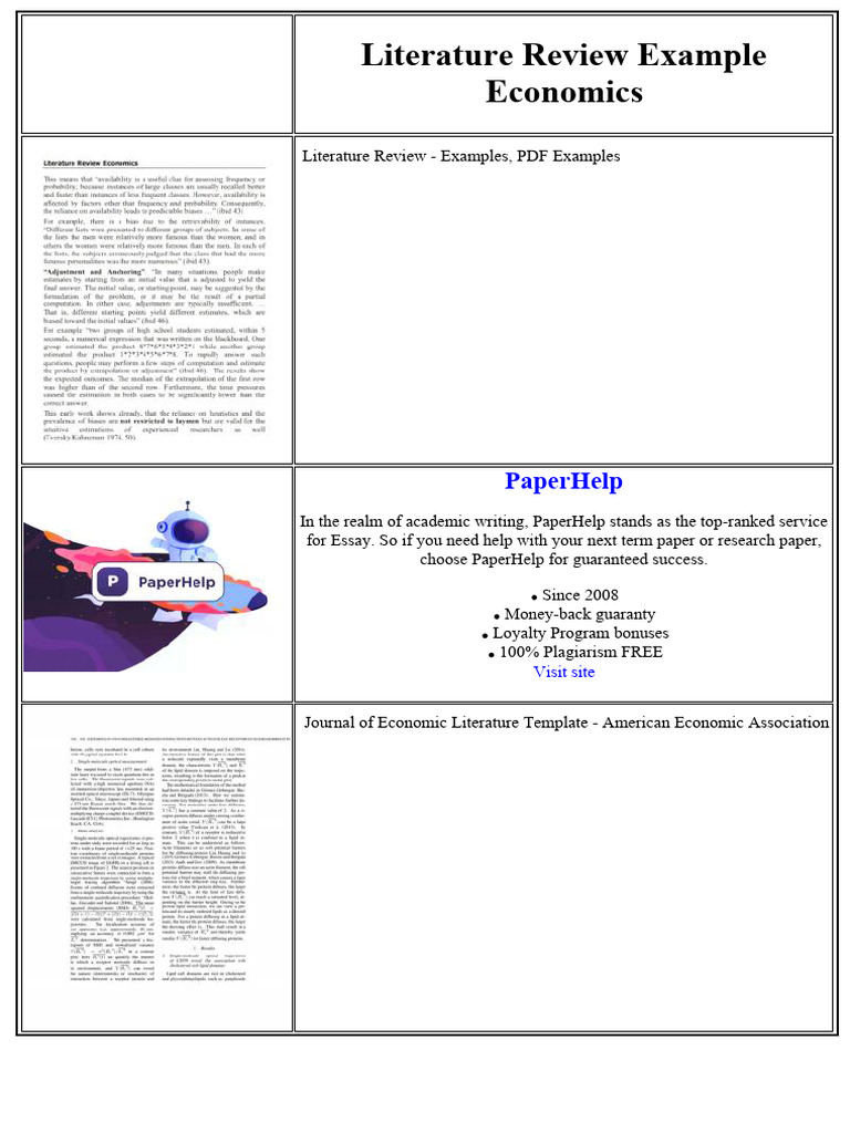 Economics Literature Review Guidelines | PDF | Insurance | Literature ...