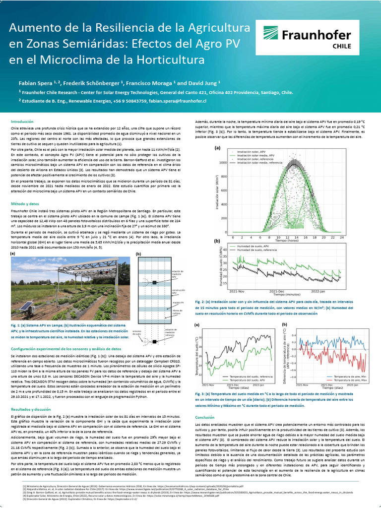 Fraunhofer Chile 2023 Agro PV Microclima | PDF | Fotovoltaica | Riego