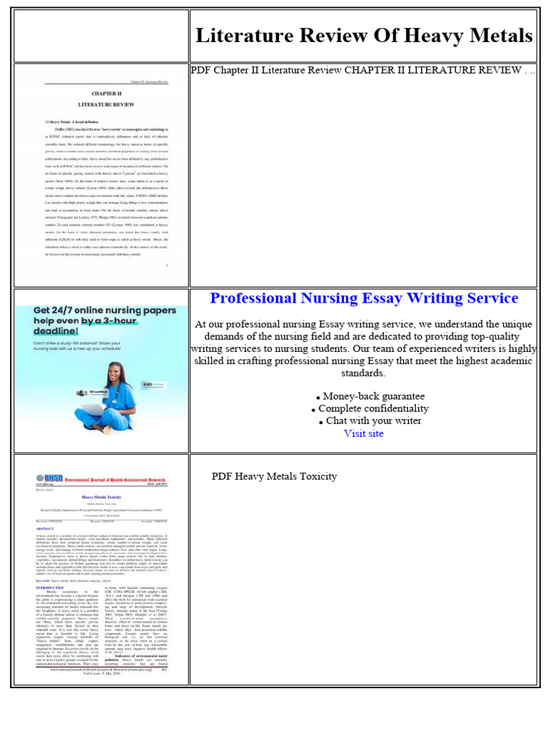 Literature Review of Heavy Metals | PDF | Internet Of Things | Enhanced Oil Recovery