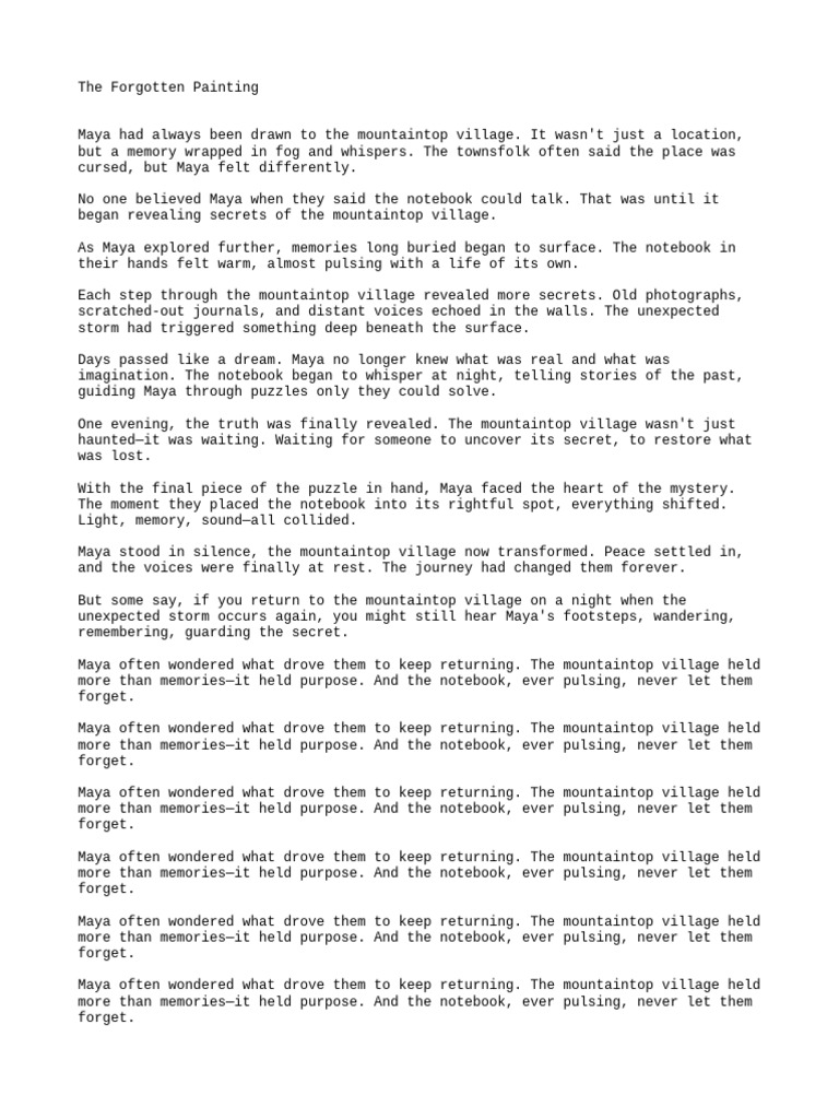 The Forgotten Painting Long | PDF