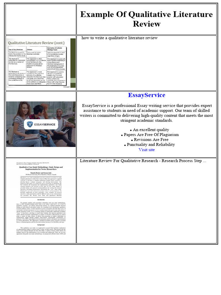 Example of Qualitative Literature Review | PDF | Literature Review ...