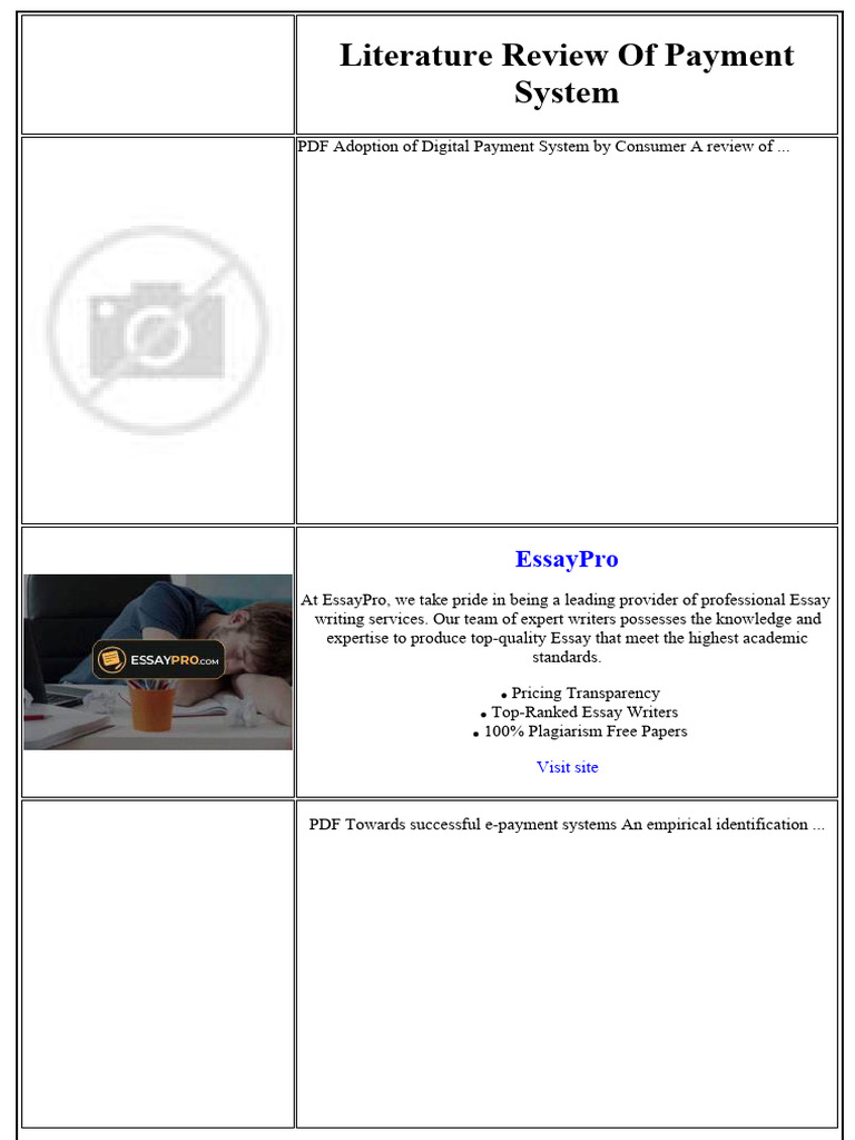 Literature Review of Payment System | PDF