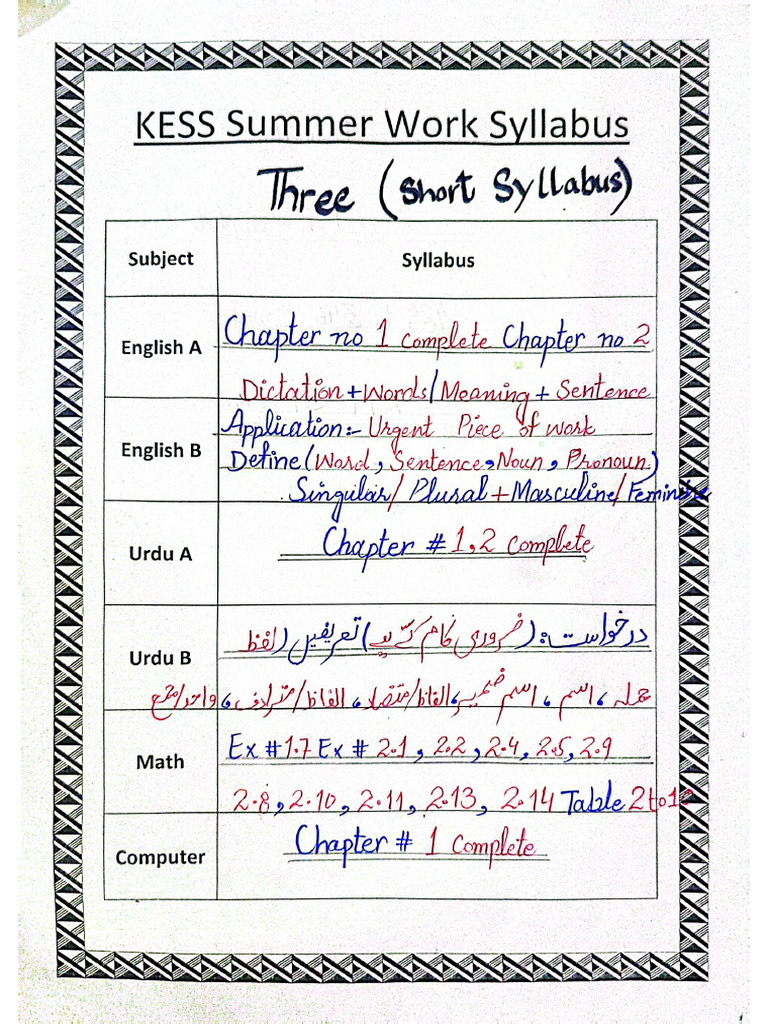 3 Short Syllabus | PDF