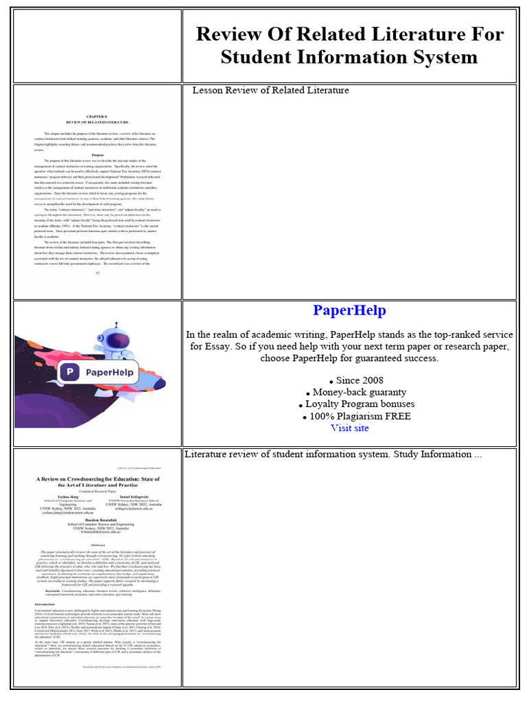 Literature Review on Student Information Systems | PDF | Systematic ...