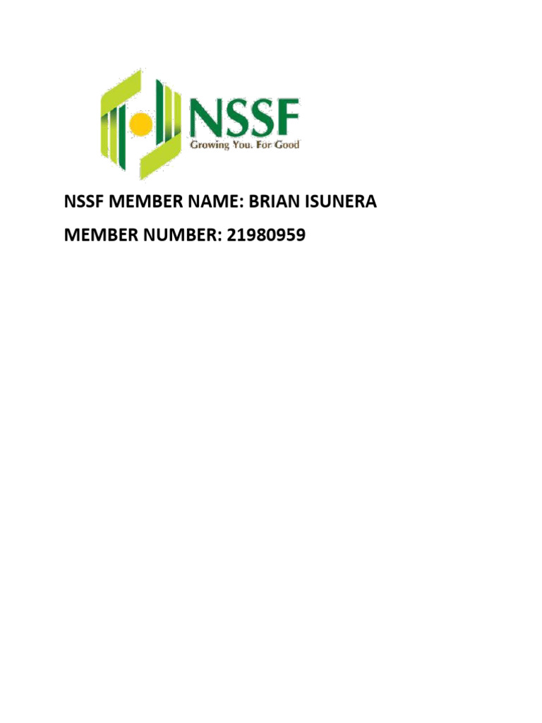 NSSF Member | PDF