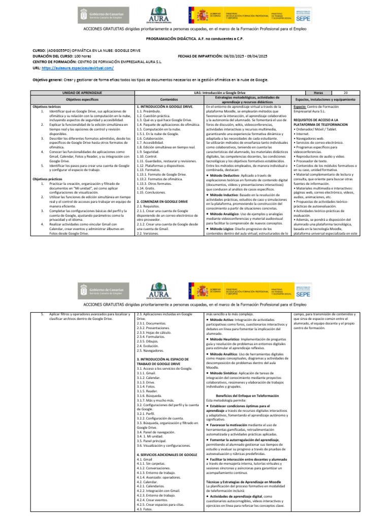 Anexo - 4 Programación - Didáctica - AF No C.P | PDF | Moodle | Videotelefonía