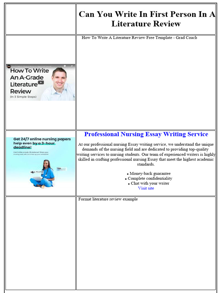 Can You Write in First Person in A Literature Review | PDF | Domestic ...