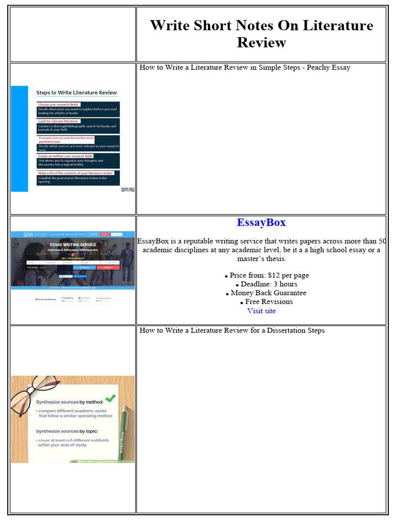 How to Write a Literature Review Guide | PDF | Thesis | Employment