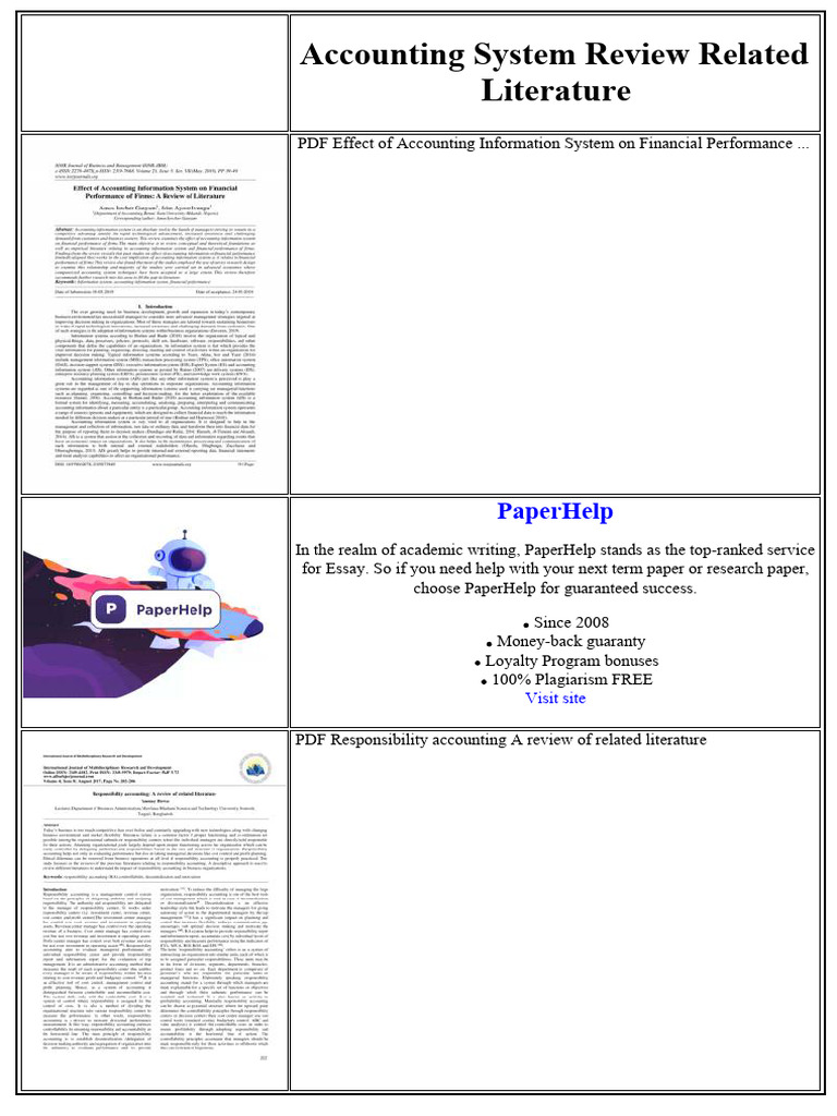 Accounting System Review Related Literature | PDF