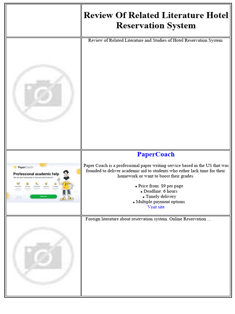 Review of Related Literature Hotel Reservation System | PDF | Essays ...