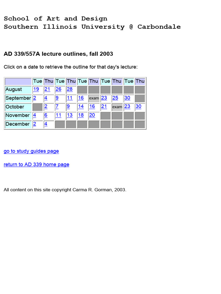 (School o Art and Designt (Southern Illinois University) ) History ...