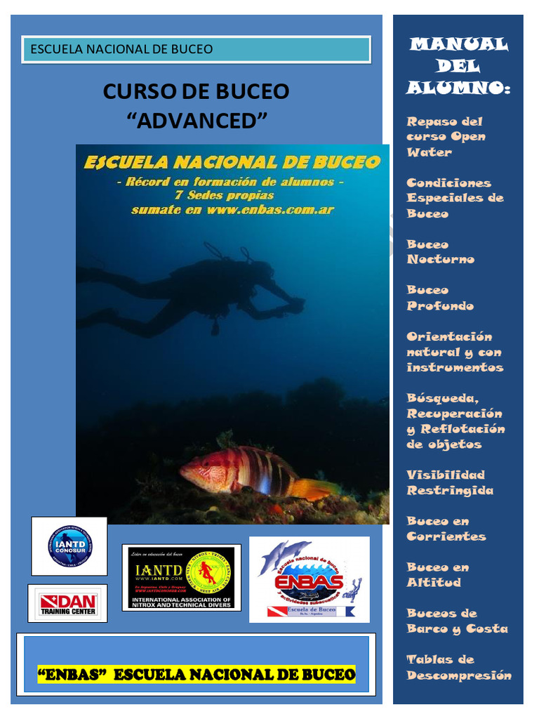 Manual Advanced Enbas Original Completo 2020 | PDF | Buceo bajo el agua