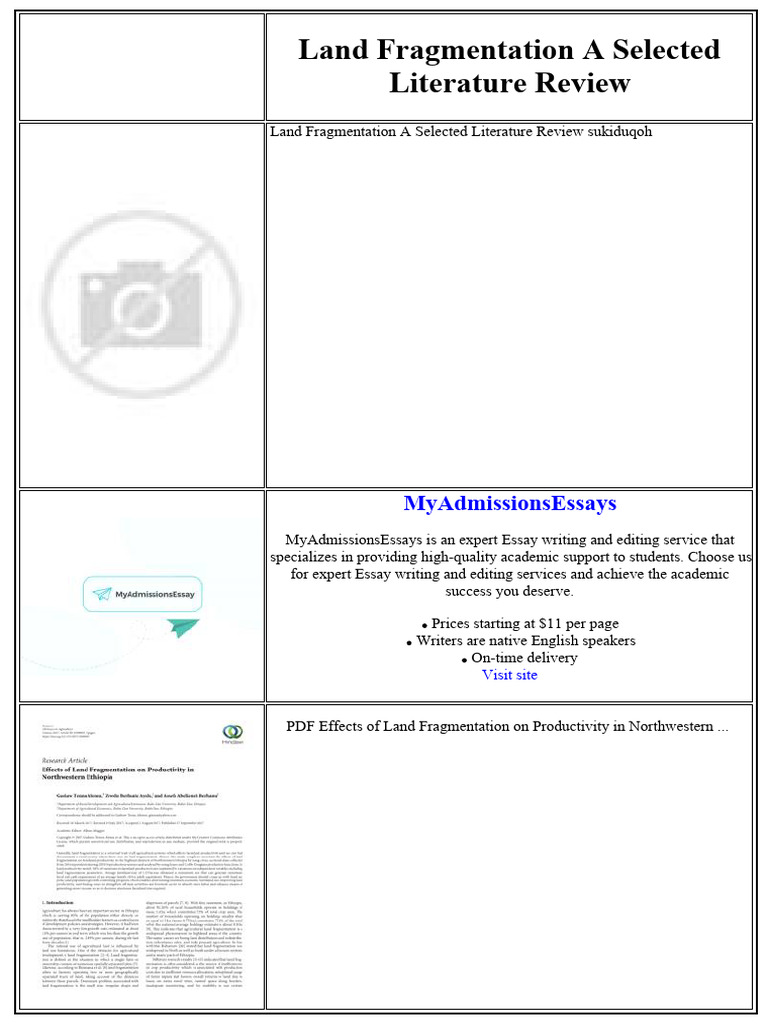 Land Fragmentation A Selected Literature Review | PDF | Errors And ...
