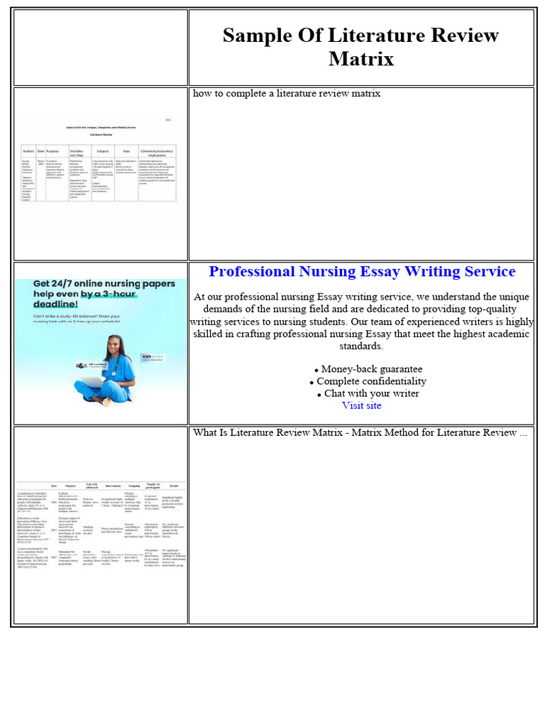 Sample of Literature Review Matrix | PDF | Thesis | Essays
