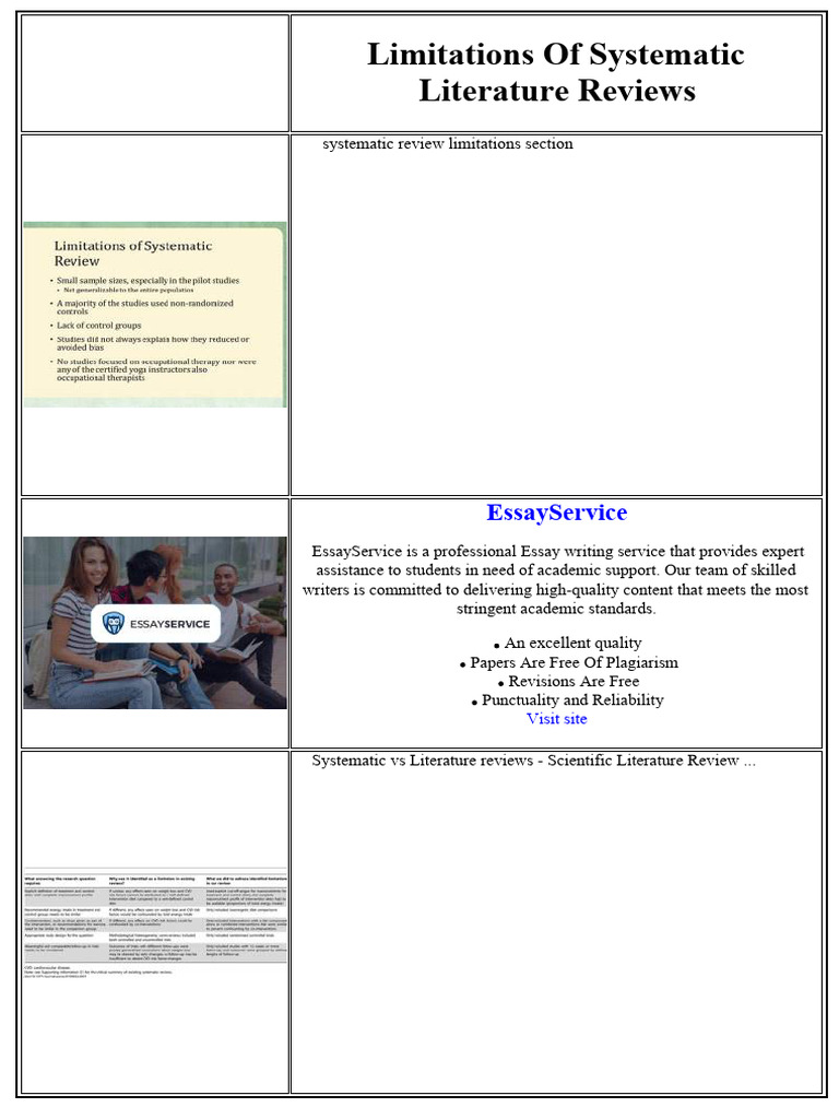 Understanding Systematic Review Limitations | PDF | Essays | Literature ...