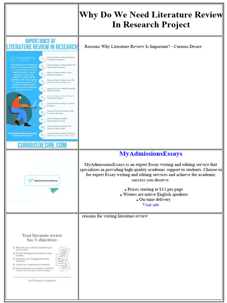 Why Do We Need Literature Review in Research Project | PDF | Human ...