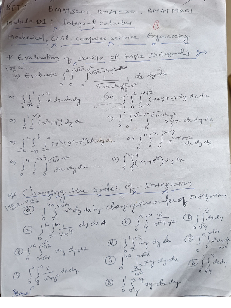 Mathematics Module 1 Question Bank | PDF