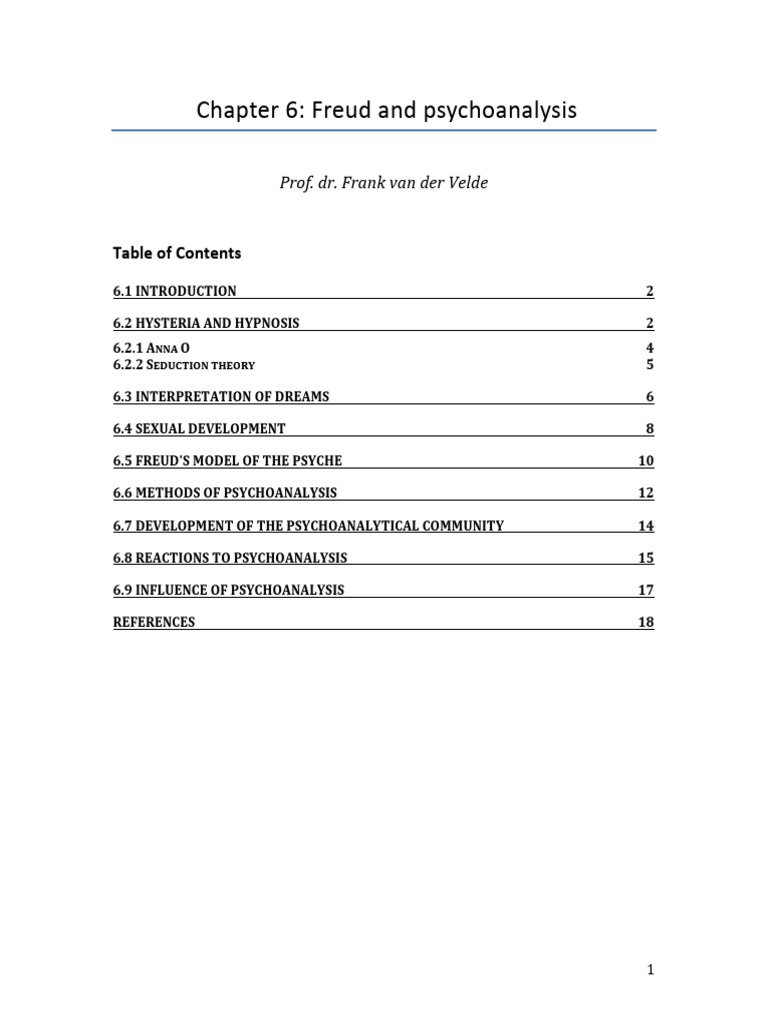 HP Chapter6 Freud Psychoanalysis | PDF | Psychoanalysis | Sigmund Freud