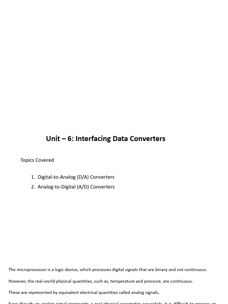 06 Interfacing Data Converters | PDF | Digital To Analog Converter | Analog To Digital Converter
