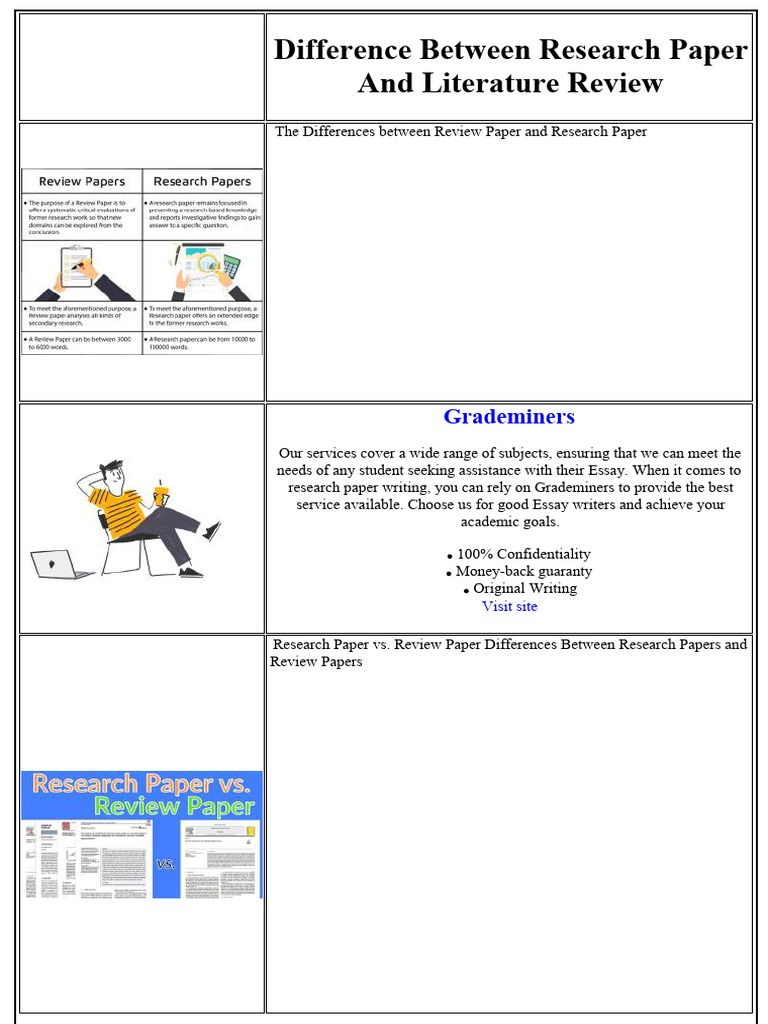 Difference Between Research Paper and Literature Review | PDF