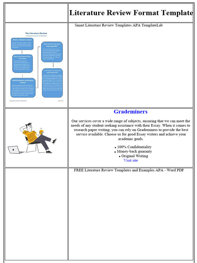 Literature Review Format Template | PDF | Apa Style | Essays
