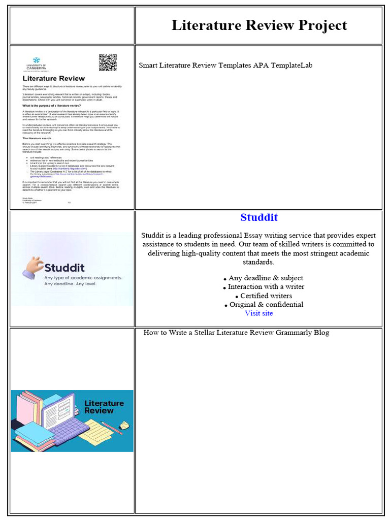 Literature Review Project | PDF | Inventory | Essays