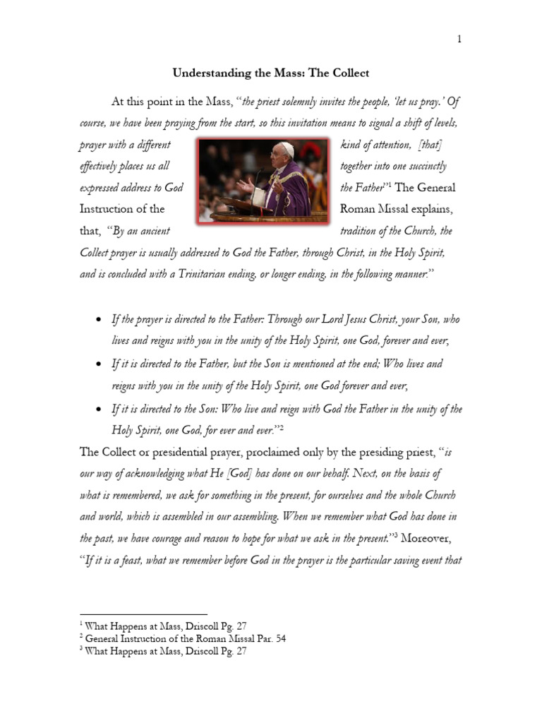 Understanding The Mass The Collect | PDF | Mass (Liturgy) | Prayer