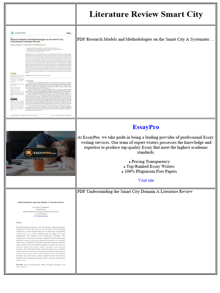 Smart City Literature Review Insights | PDF | Thesis | Essays