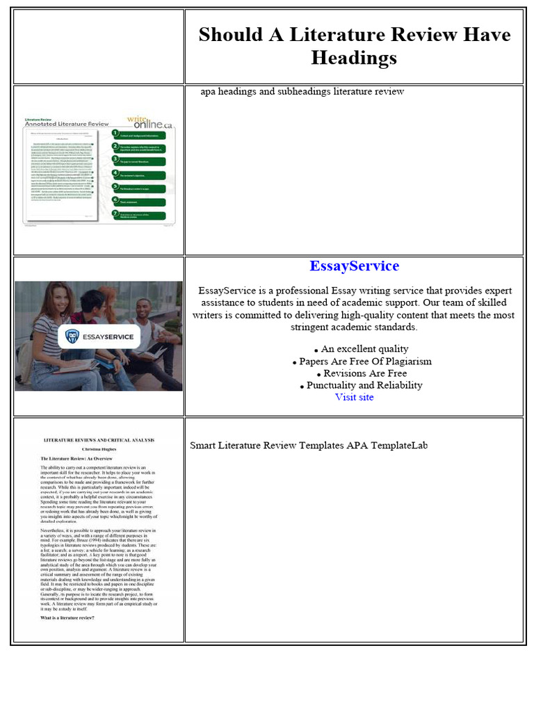 Literature Review Headings in APA Style | PDF | Geography | Health ...