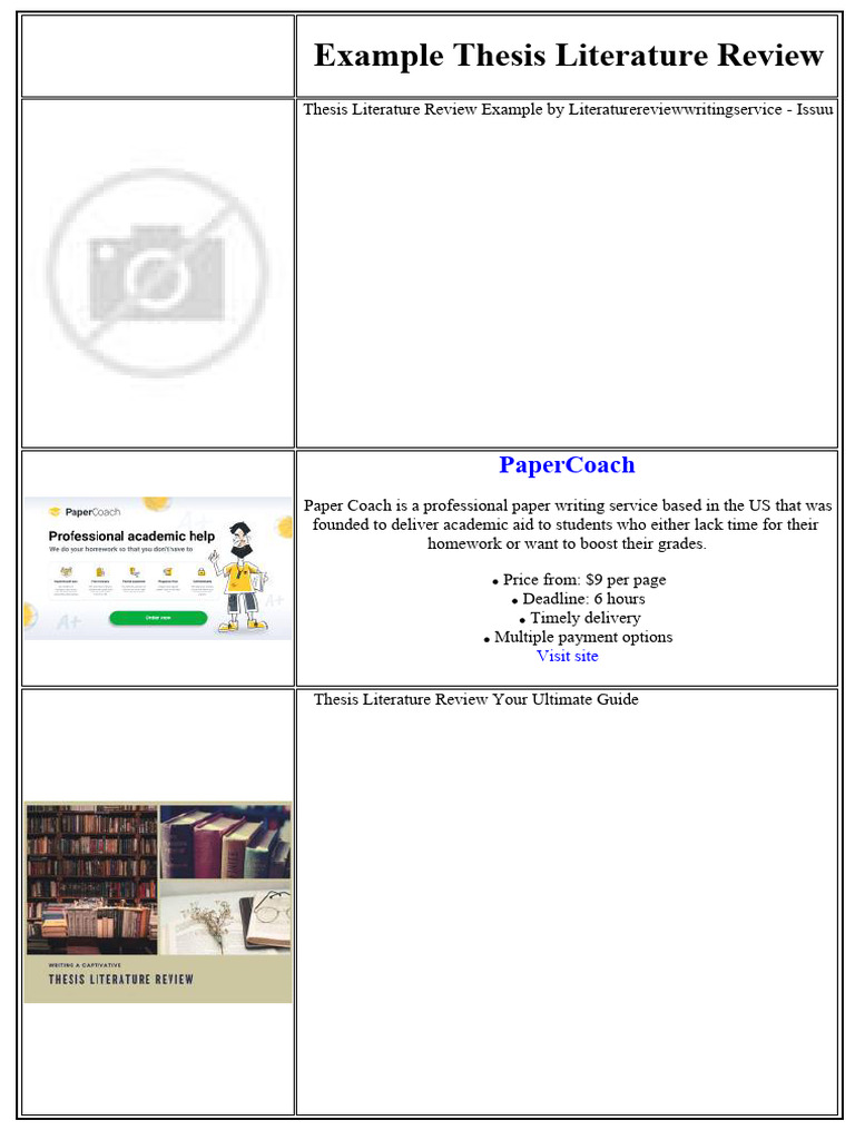 Thesis Literature Review Guide | PDF | Essays | Job Satisfaction