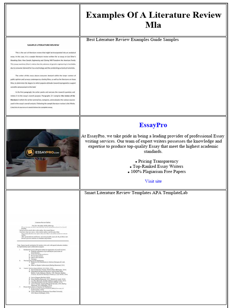 Examples of A Literature Review Mla | PDF | Qualitative Research