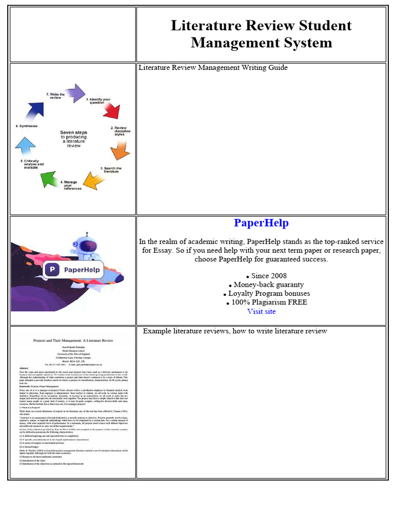 Literature Review Student Management System | PDF | Essays
