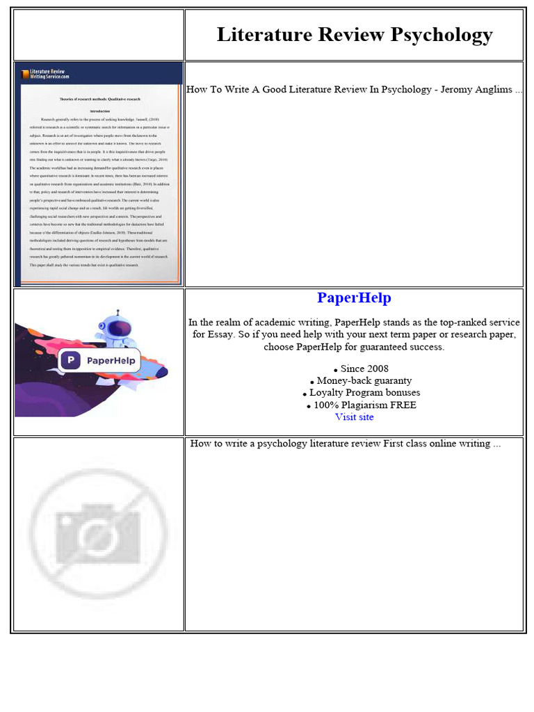 Writing a Psychology Literature Review | PDF