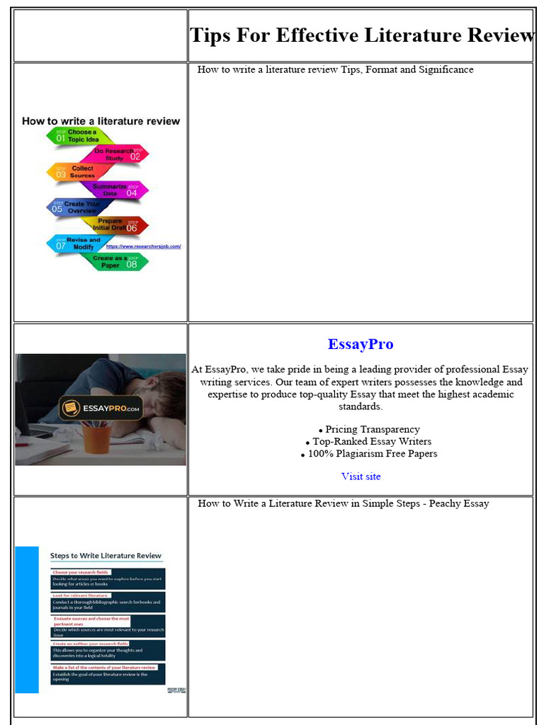 Effective Literature Review Tips | PDF | Essays | Social Media