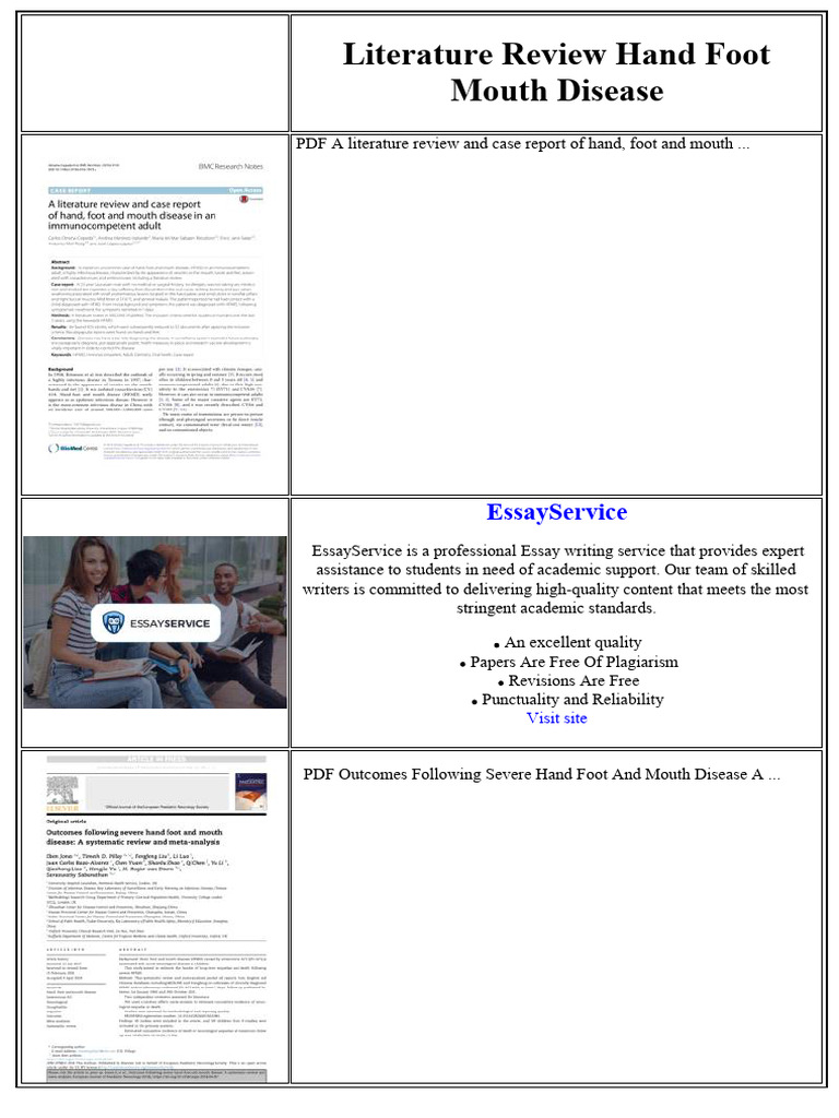 Literature Review Hand Foot Mouth Disease | PDF | Photovoltaics | Air ...