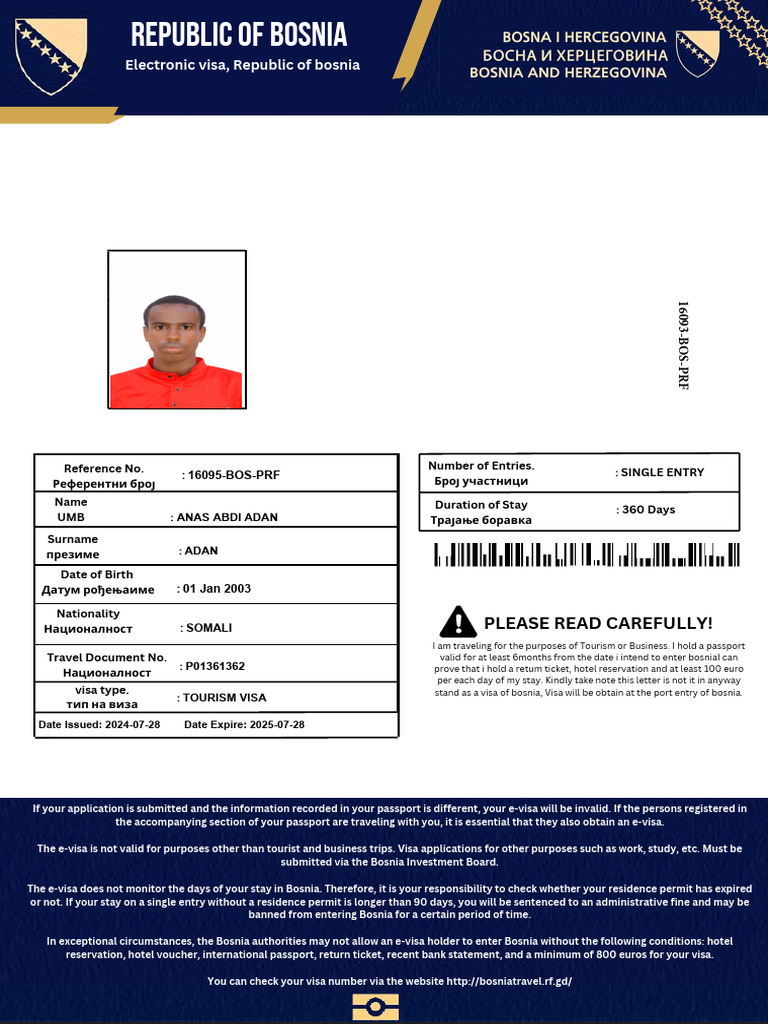 Bosnia E-Visa Guidelines and Requirements | PDF | Travel Visa | Passport