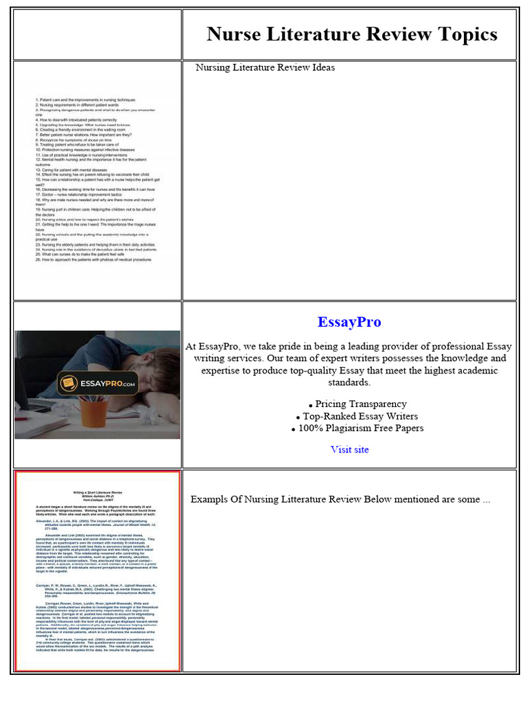 Nurse Literature Review Topics | PDF | Corrosion | Systematic Review