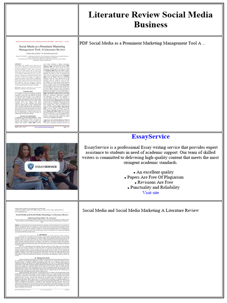 Literature Review Social Media Business | PDF | Domain Name System ...