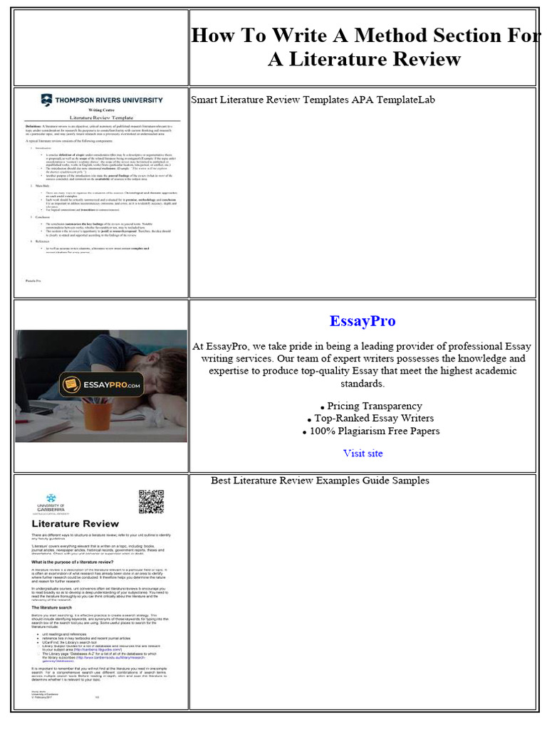 How To Write A Method Section For A Literature Review | PDF | Thesis ...