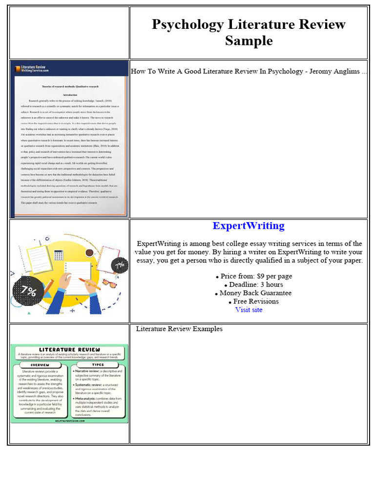 Psychology Literature Review Sample | PDF | Sewage Treatment ...