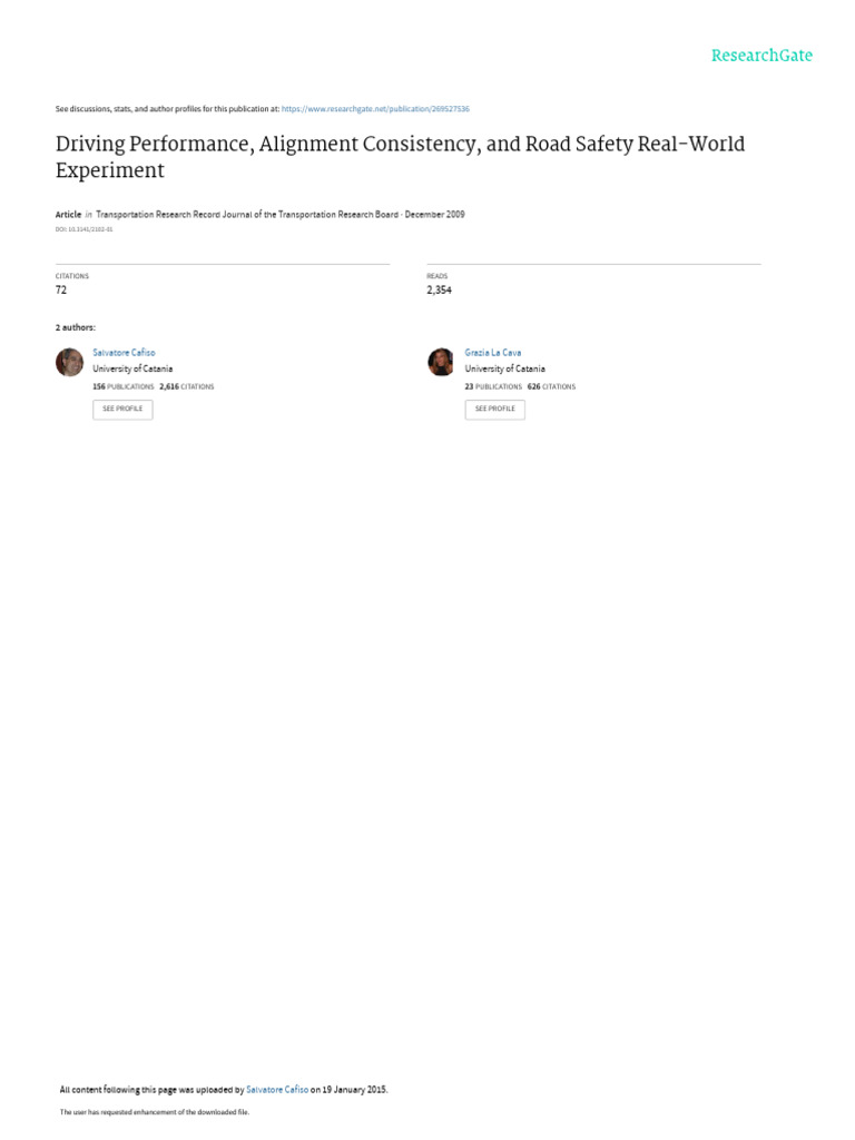 Driving Performance, Alignment Consistency, and Road Safety Real-World ...